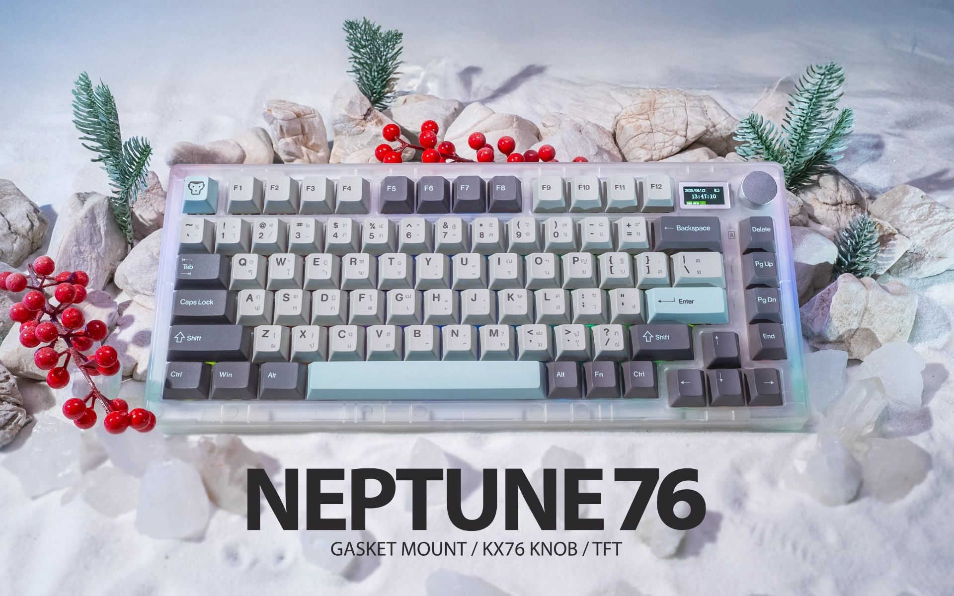 SARU NEPTUNE KX-76 Keyboard – Stunning Translucent Gasket Mount with ...